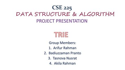 Trie Data Structure Pptx Programming Languages Computing
