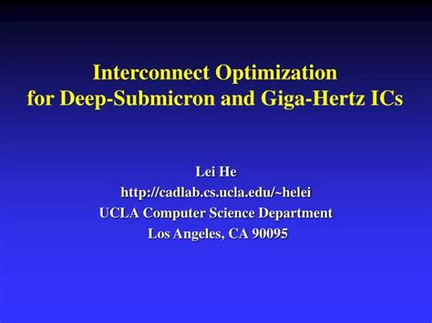 Ppt Interconnect Optimization For Deep Submicron And Giga Hertz Ics Powerpoint Presentation
