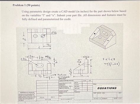 Solved Problem 1 50 Points Using Parametric Design Create Chegg