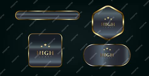 Premium Vector Set Of Four Different Shapes Luxury Circle Button Gold Premium Isolated On
