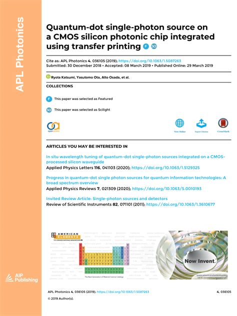 Pdf Quantum Dot Single Photon Source On A Cmos Silicon Photonic Chip Integrated Using Transfer