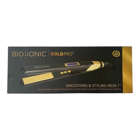 Bio Ionic Gold Pro 24k Ceramic Smoothing 1” Flat Iron Up To 450° Nano