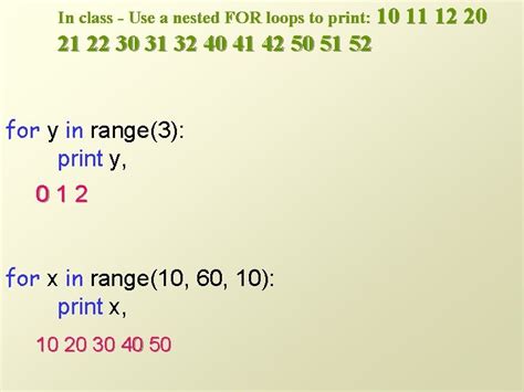 Additional Looping Topics List Comprehension Nested Looping Concepts