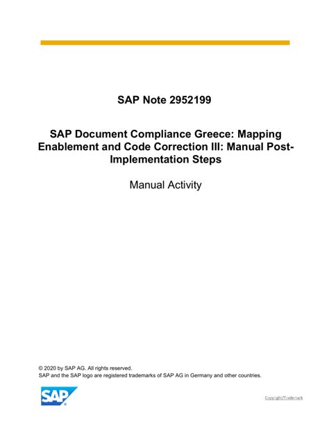 Sap Greece Edocument Mapping Manual Post Implementation Steps