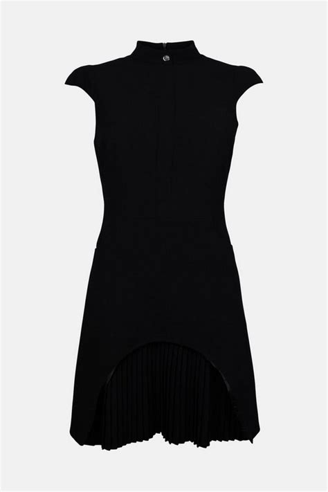 Black Karen Millen Military Tailored Mini Dress Karen Millen Ireland