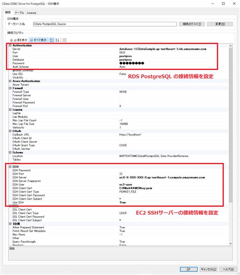 SSHサーバー経由で PostgreSQL に接続する方法CData PostgreSQL ODBC Driver