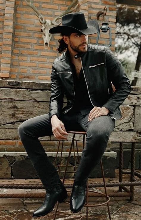 Wearing Black Cowboy Hat