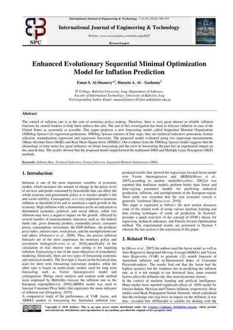 Pdf Enhanced Evolutionary Sequential Minimal Optimization Model For Inflation Prediction