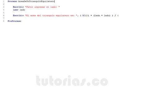 Operadores Pseint Area De Un Triangulo Equilatero