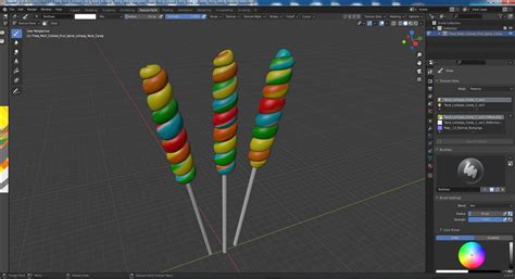 세 가지 멀티 컬러 과일 나선형 롤리팝 트위스트 캔디 3d 모델 19 3ds Blend C4d Fbx Max Ma Lxo Obj Free3d
