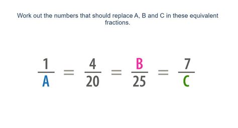 solved work out the numbers that should replace a b and c in these