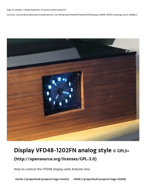 Display Vfd48 1202fn Analog Style Arduino Project Hub Pdf