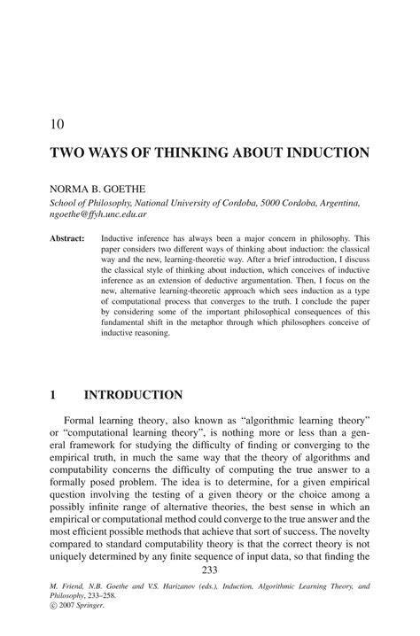 Solution Induction Algorithmic Learning Theory And Philosophy 10