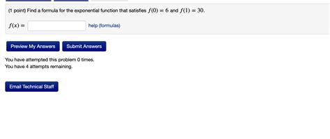 Solved Point Find A Formula For The Exponential Function Chegg