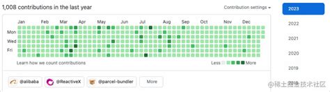 面试加分，github 代码热力图，一键填充写了一个脚本，用来填充 Github 的代码提交热力图，效果如下图所示： 此 掘金