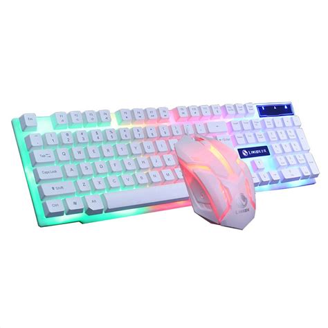 Colorful Light Wired Keyboard And Mouse Set 104 Ke Grandado