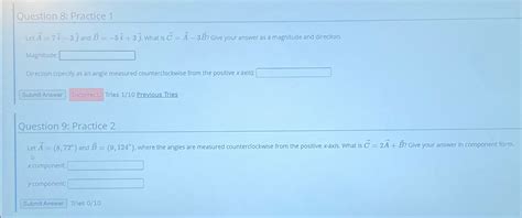 Solved Question Practice Let Vec A Hat I Hat J And Chegg Com