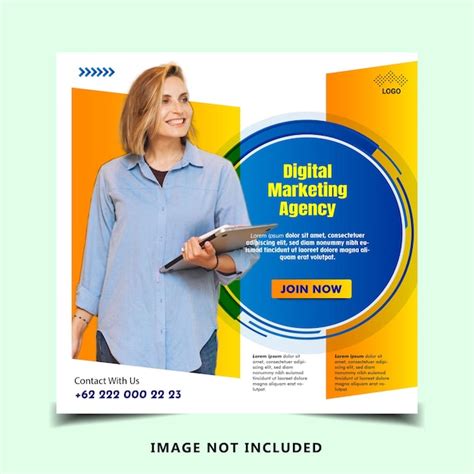 디지털 마케팅 소셜 미디어 게시물 및 기업 웹 배너 템플릿 프리미엄 벡터