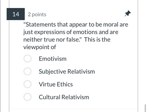 Solved Statements That Appear To Be Moral Arejust