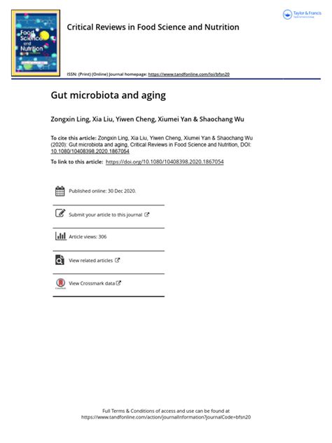 Gut Microbiota And Aging Pdf Microbiota Ageing