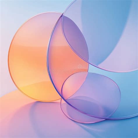 Abstract Colorful Overlapping Circles With Soft Gradient Background Stock Illustration