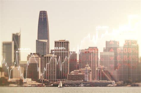 샌프란시스코 고층 빌딩 배경 연구 및 분석 개념에 가상 창조적 인 금융 차트 홀로그램의 다중 노출 스프레드 시트에 대한 스톡 사진 및 기타 이미지 Istock
