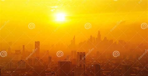 Conceptual Image Of A City Hit By Extreme Heatwave Generative Ai Stock Illustration