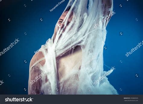 Naked Man Trapped Huge Spider Web Stock Photo Shutterstock