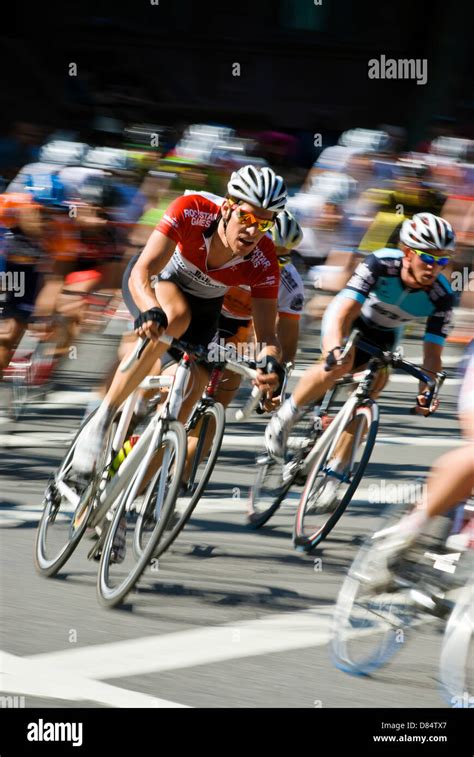 Cyclists Motion Blur Bicycle Race Racing Stock Photo Alamy