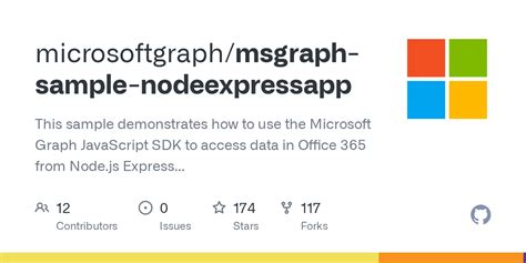 Github Microsoftgraphmsgraph Sample Nodeexpressapp This Sample Demonstrates How To Use The