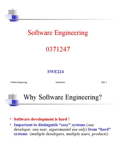1 Introduction To Software Engineering Pdf Engineering Software