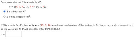 solved determine whether s is a basis for r3 s { 5 3