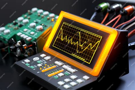 Oscilloscope Displaying A Signal Waveform Premium Ai Generated Image