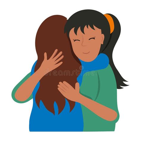 Hug Day Illustration With Women Hugging Each Other Stock Vector Illustration Of Women Comfort