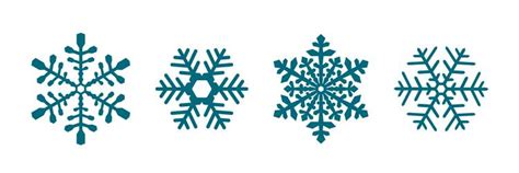 Set Of Detailed Blue Snowflake Icon Collection Vector Image