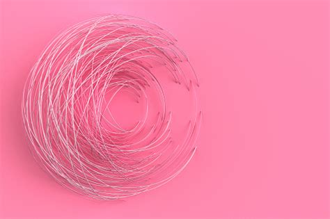 많은 분홍색 원의 디지털 배경이 서로 다른 각도로 회전하여 빈 공간 3d 일러스트레이션 을 중심으로 프레임을 형성합니다 가능성에 대한 스톡 사진 및 기타 이미지 Istock