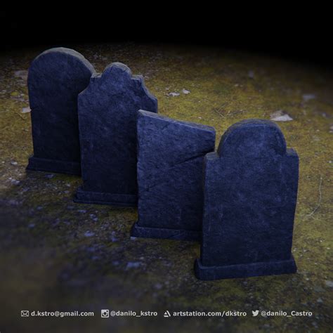 Blank Gravestone Night