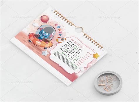 تقویم رومیزی کودکانه ۱۴۰۲ گرافیک با طعم تربچه طرح لایه باز