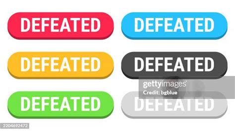 defeated colorful 3d click web buttons on blank background high res
