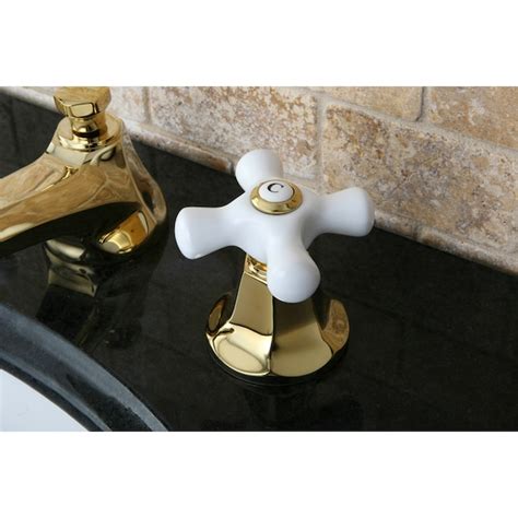 Kingston Brass Vintage Polished Brass Widespread 2 Handle Bathroom Sink Faucet With Drain