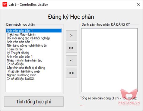 Lab ComboBox và ListBox trong WinForm C Dương Nguyễn Phú Cường Hành trang tới tương lai