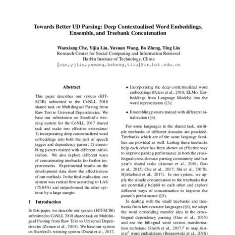 Towards Better Ud Parsing Deep Contextualized Word Embeddings