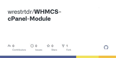 Github Wrestrtdrwhmcs Cpanel Module