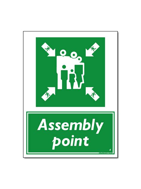 Assembly Point Bord Of Sticker Veilig Verzamelpunt Markeren