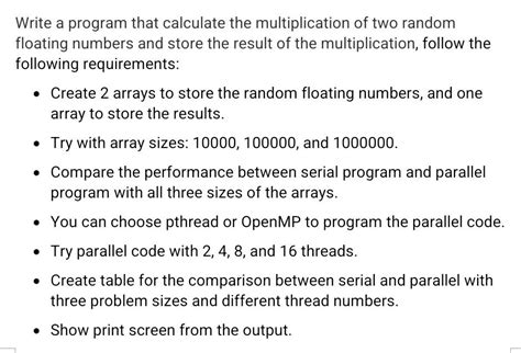 Solved Write A Program That Calculate The Multiplication Of