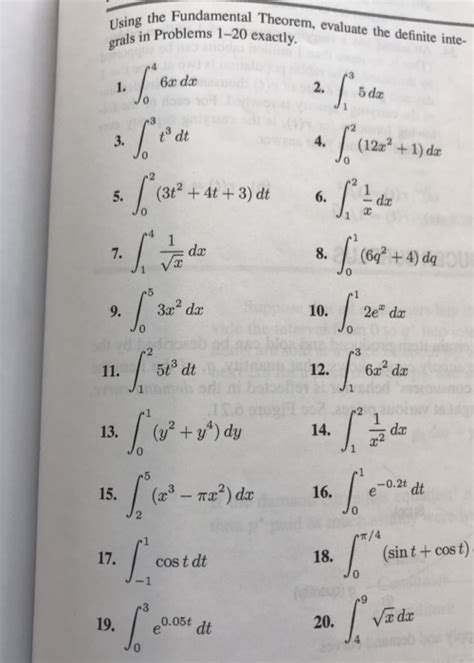 Solved The Fundamental Theorem Evaluate The Definite Inte Chegg