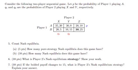 Consider The Following Two Player Sequential Game