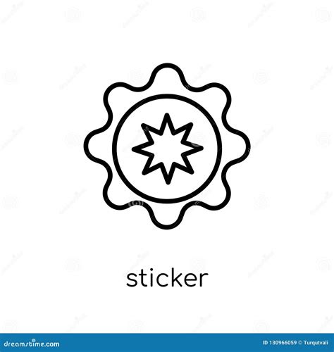 Sticker Icon Trendy Modern Flat Linear Vector Sticker Icon On W Stock