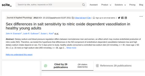 [citation Report] Sex Differences In Salt Sensitivity To Nitric Oxide