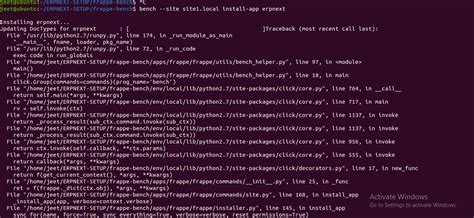 Error Executing Bench Site Site Local Install App Erpnext App Development Frappe Forum